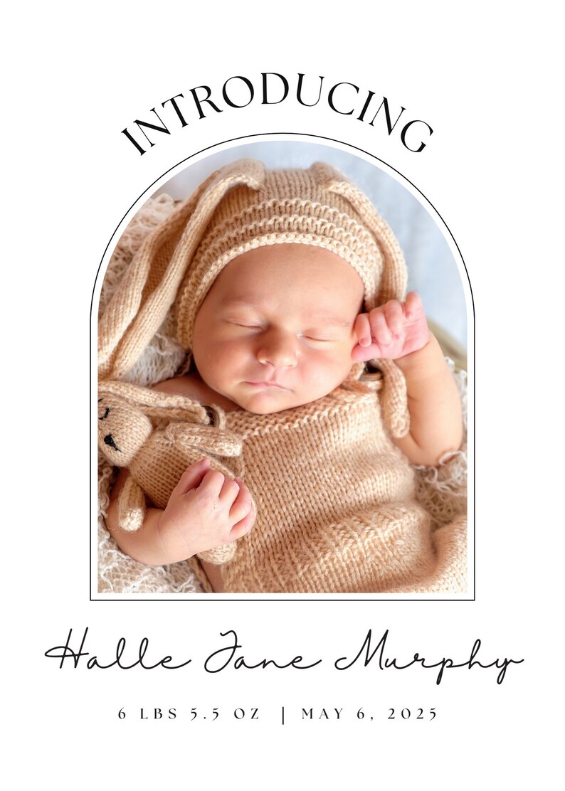EDITABLE Birth Announcement Template With Instant Download // Print ...