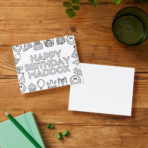 EDITABLE Birthday Coloring Page Template With Instant Download // Print ...