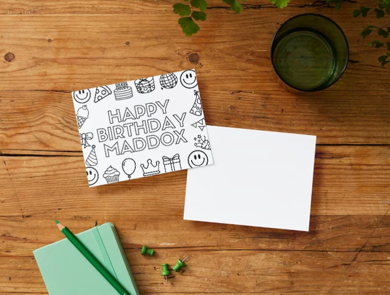 EDITABLE Birthday Coloring Page Template With Instant Download // Print ...