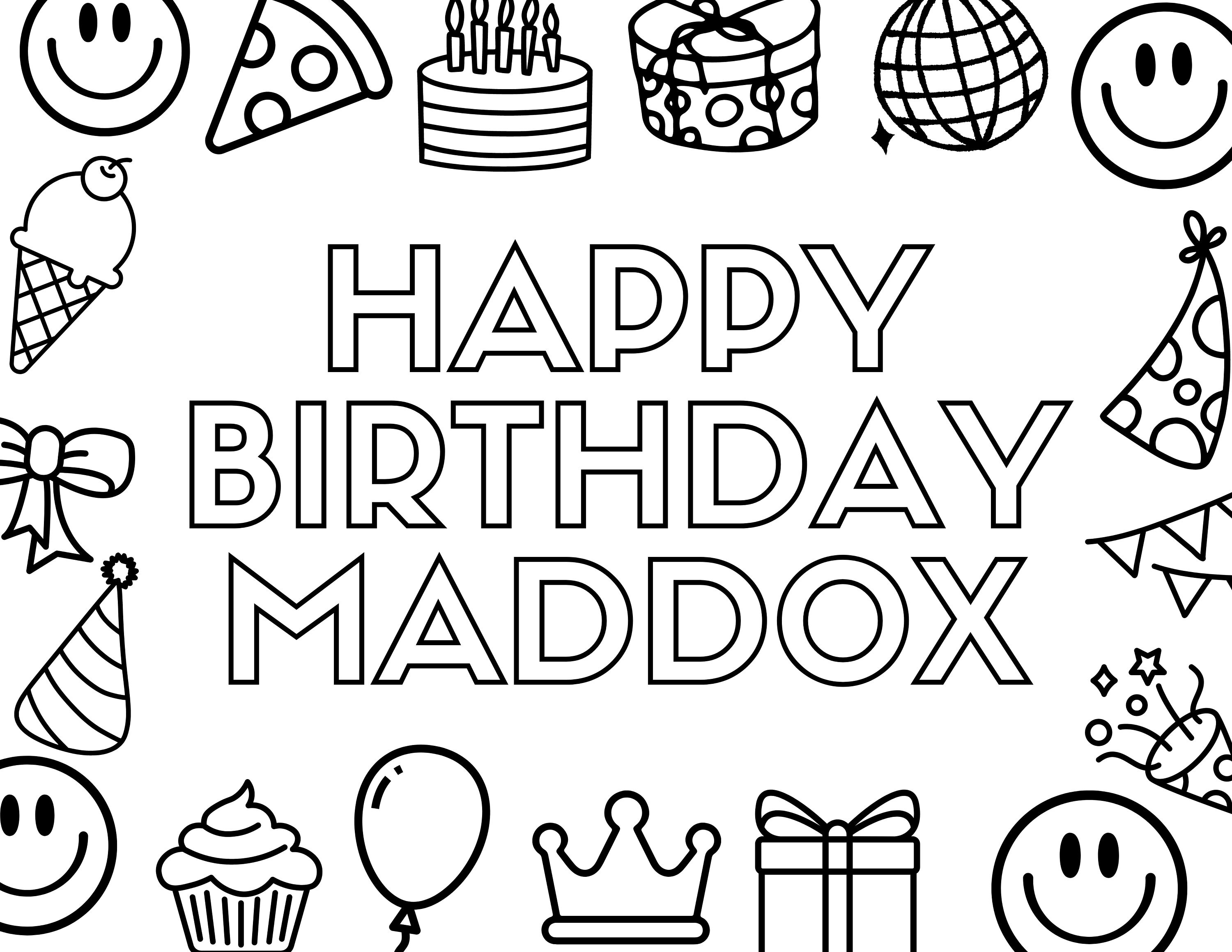 EDITABLE Birthday Coloring Page Template With Instant Download // Print ...