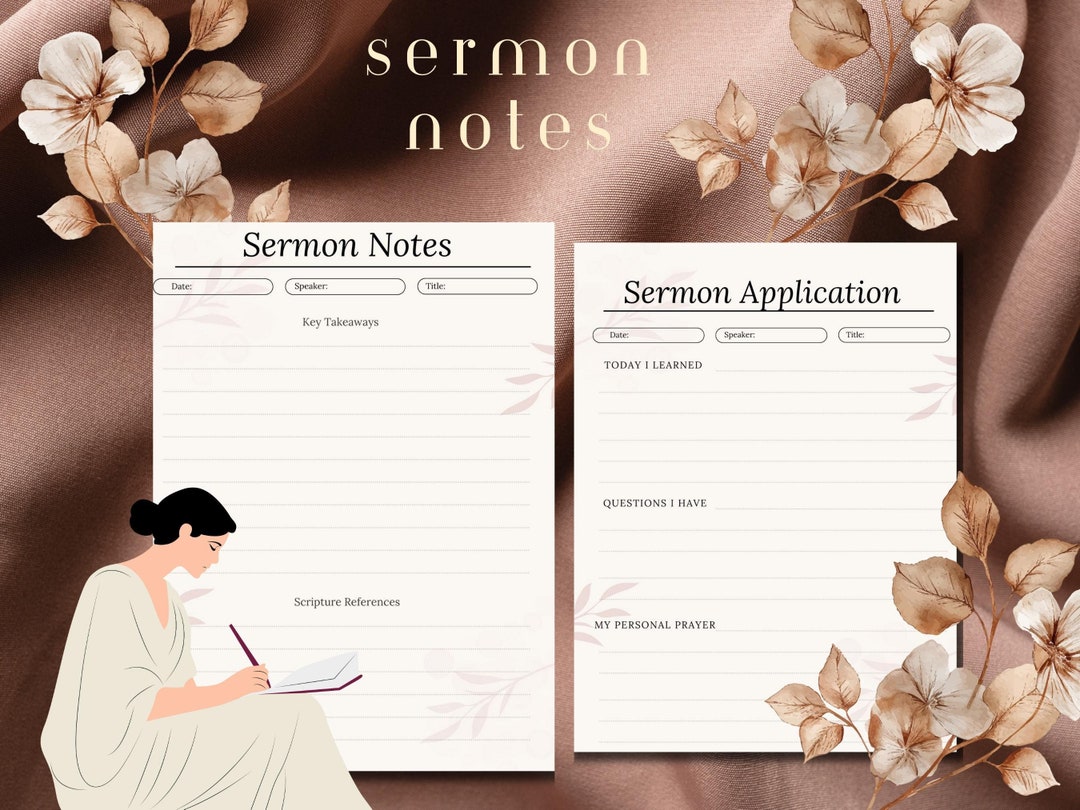 Printable Sermon Notes | Printable | Digital Sermon Template ...