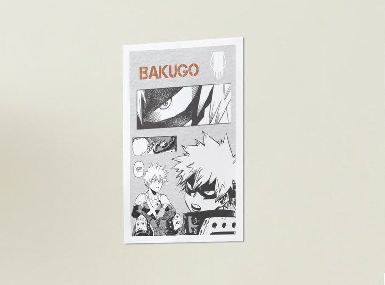 Anime Poster Print Bakugou Katsuki My Hero Academia Poster Anime ...
