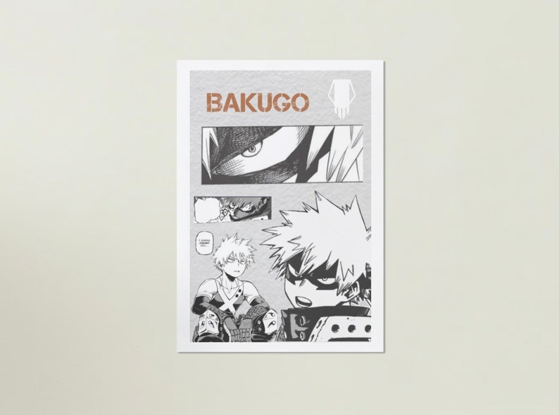 Anime Poster Print Bakugou Katsuki My Hero Academia Poster Anime ...