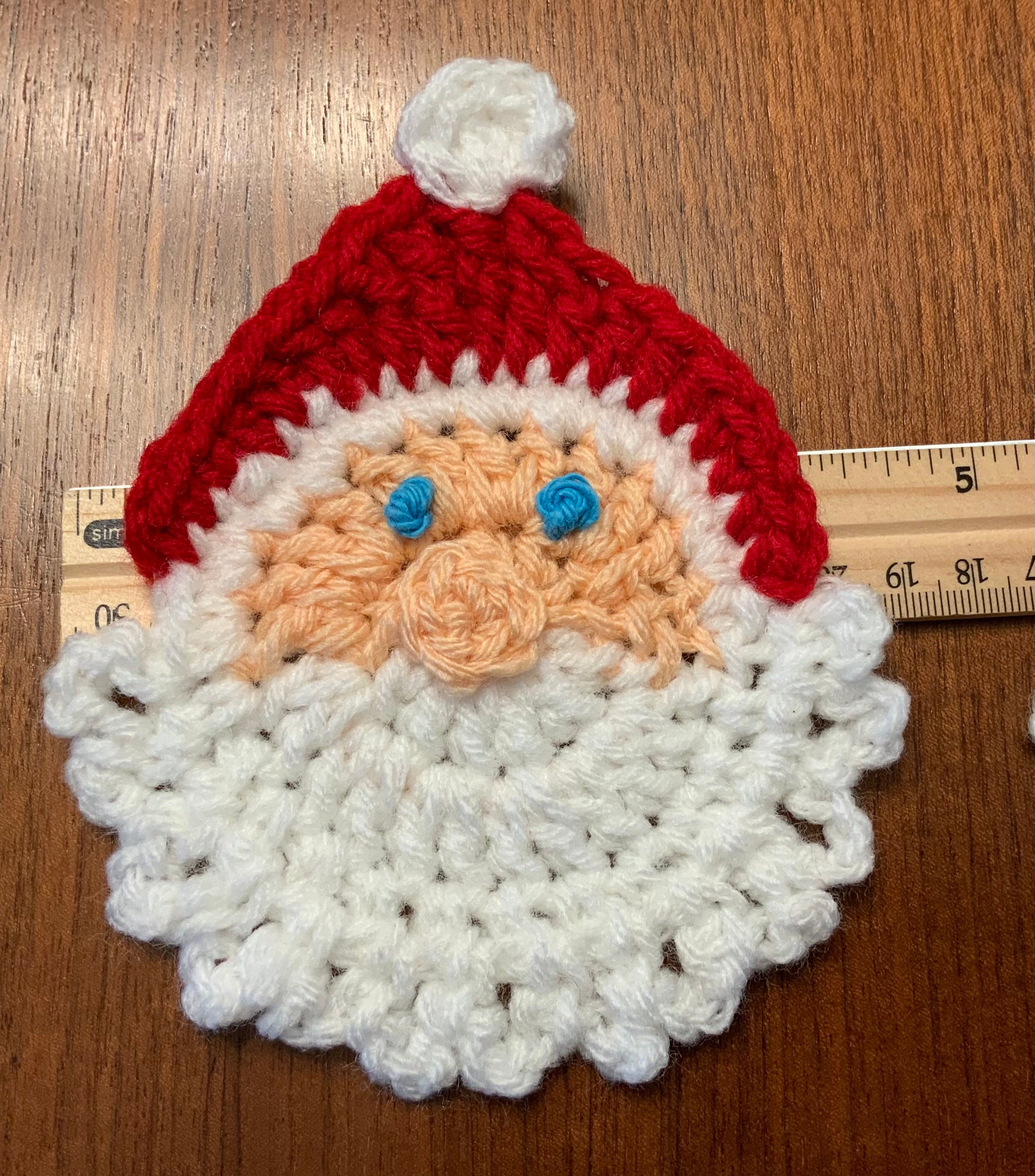 Santa Claus Crocheted Coasters Set of 4 - Etsy
