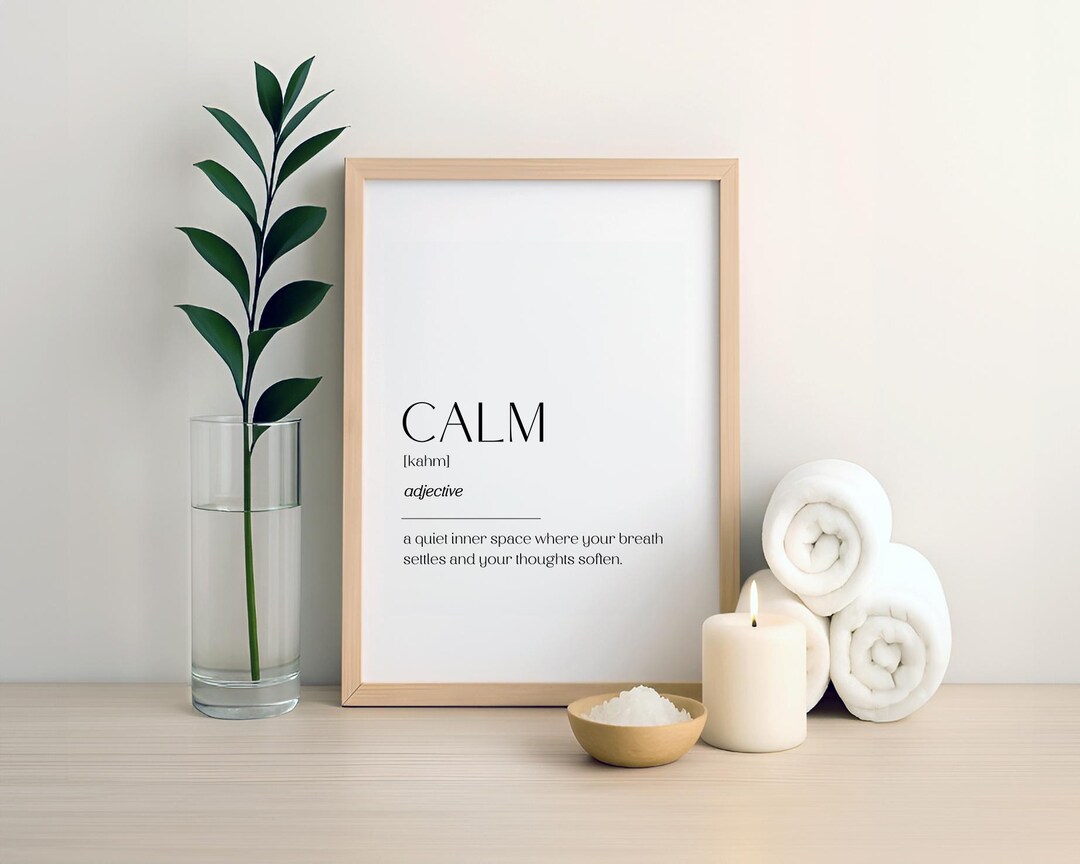Calm Definition Print • Spa Bathroom Wall Art • Neutral Minimalist ...