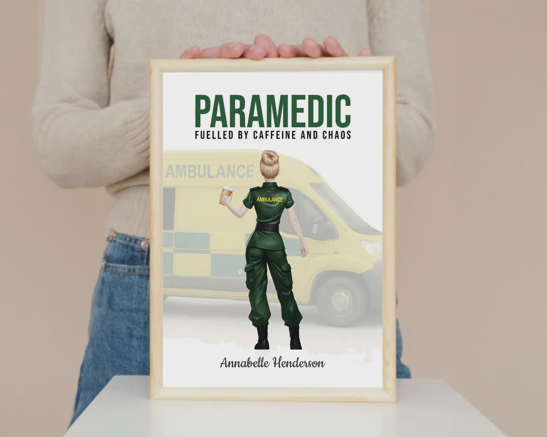 Personalised Paramedic Gift | Custom Ambulance Print | Gift for ...