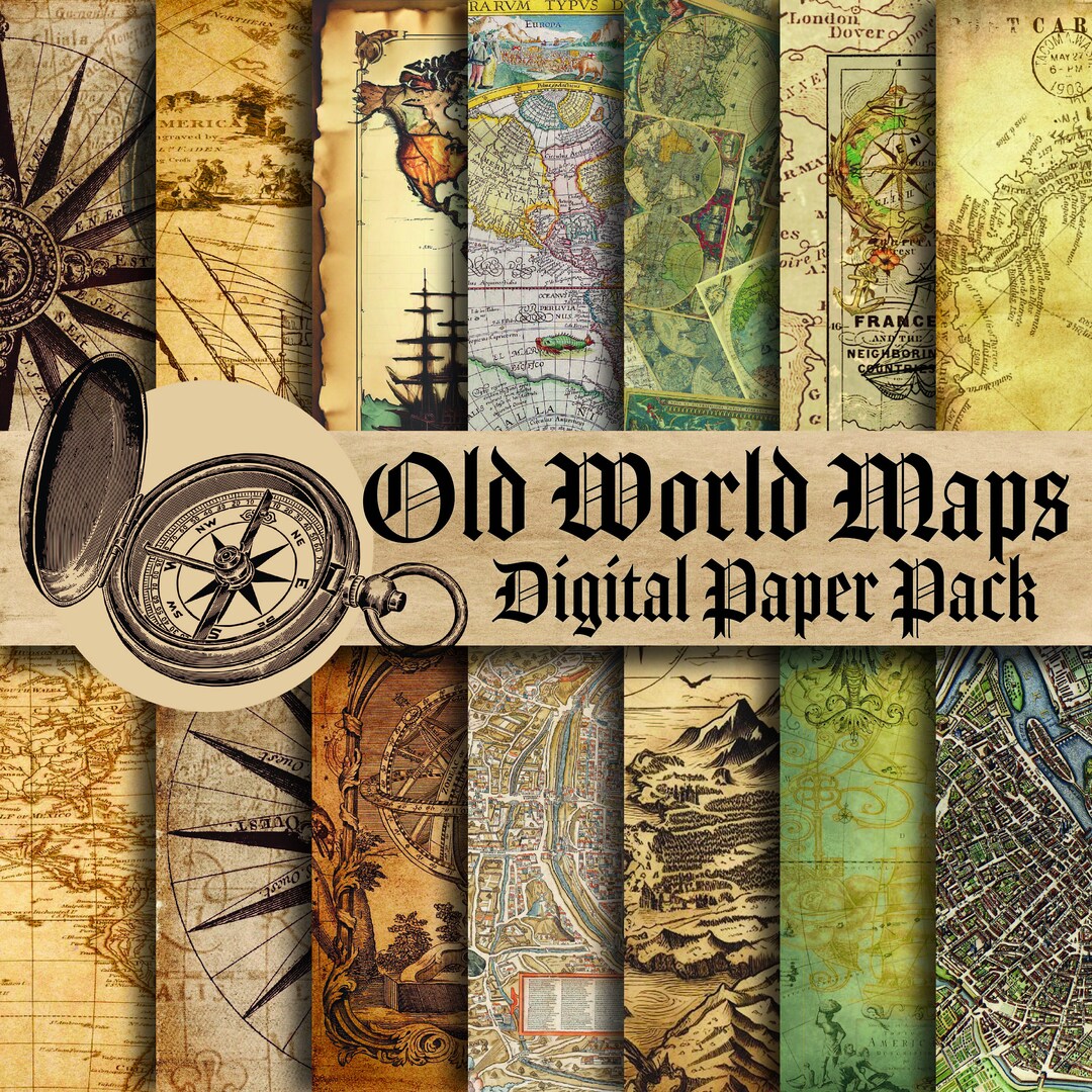 Old World Map Paper Old Maps, Vintage, Scrapbook, Scrapbooking ...