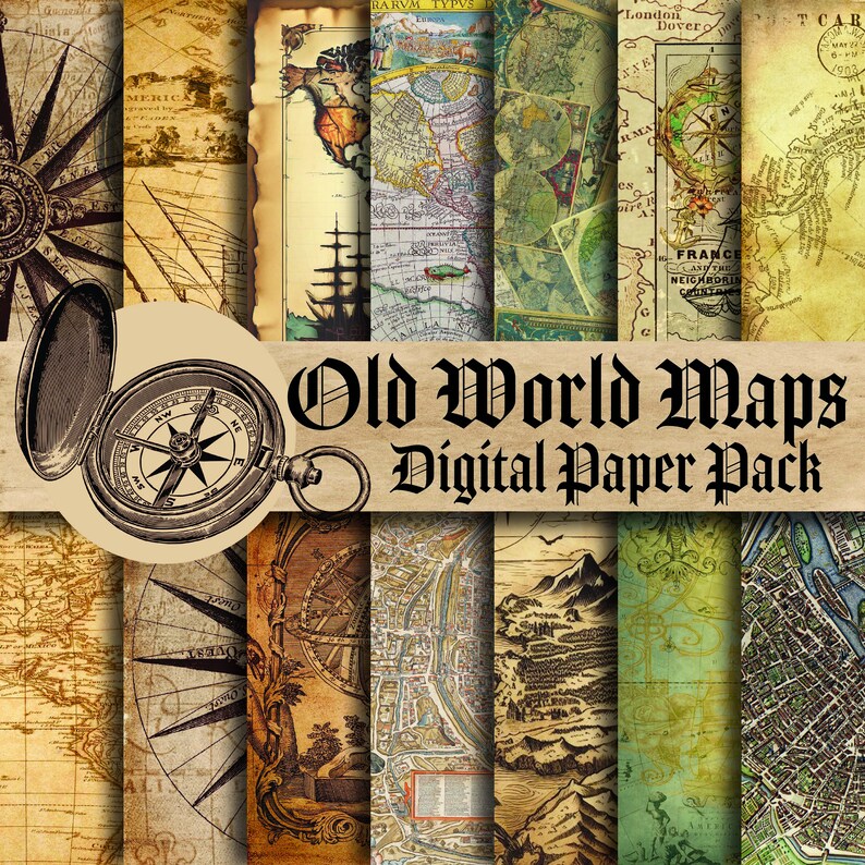 Old World Map Paper Old Maps, Vintage, Scrapbook, Scrapbooking ...