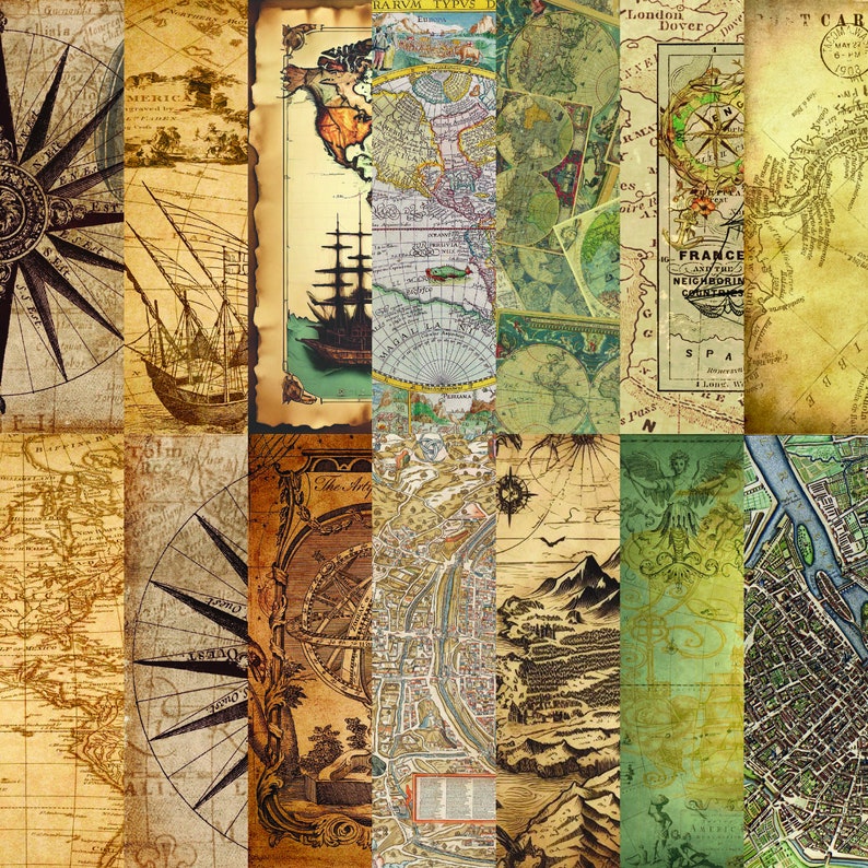 Old World Map Paper Old Maps, Vintage, Scrapbook, Scrapbooking ...