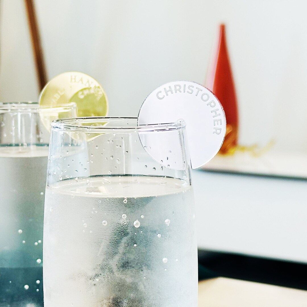 Personalized Drink Tags Acrylic Champagne Toppers Wine Charm Custom ...