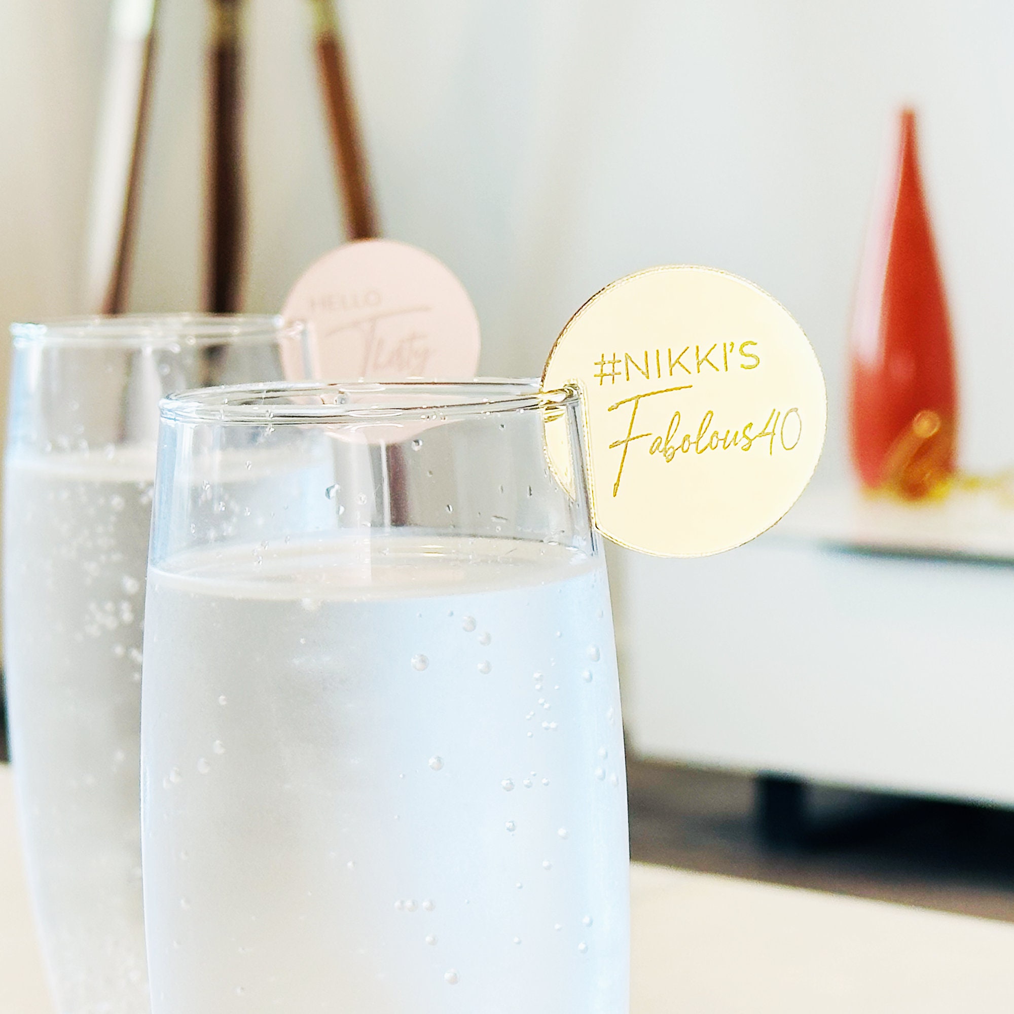 Personalized Drink Tags Acrylic Champagne Toppers Wine Charm Custom ...