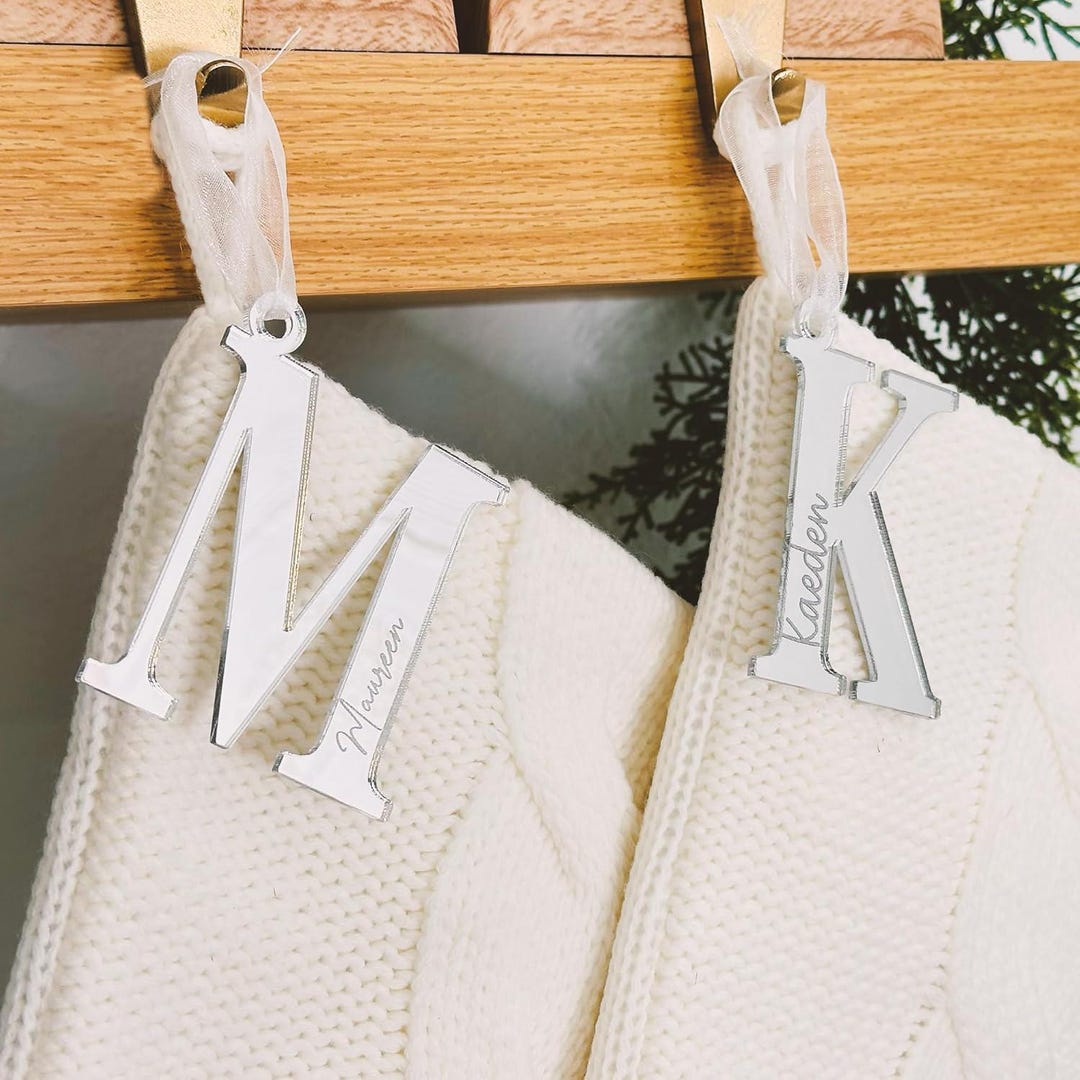 Initial Christmas Stocking Stocking Name Tags Christmas Stocking Tag ...