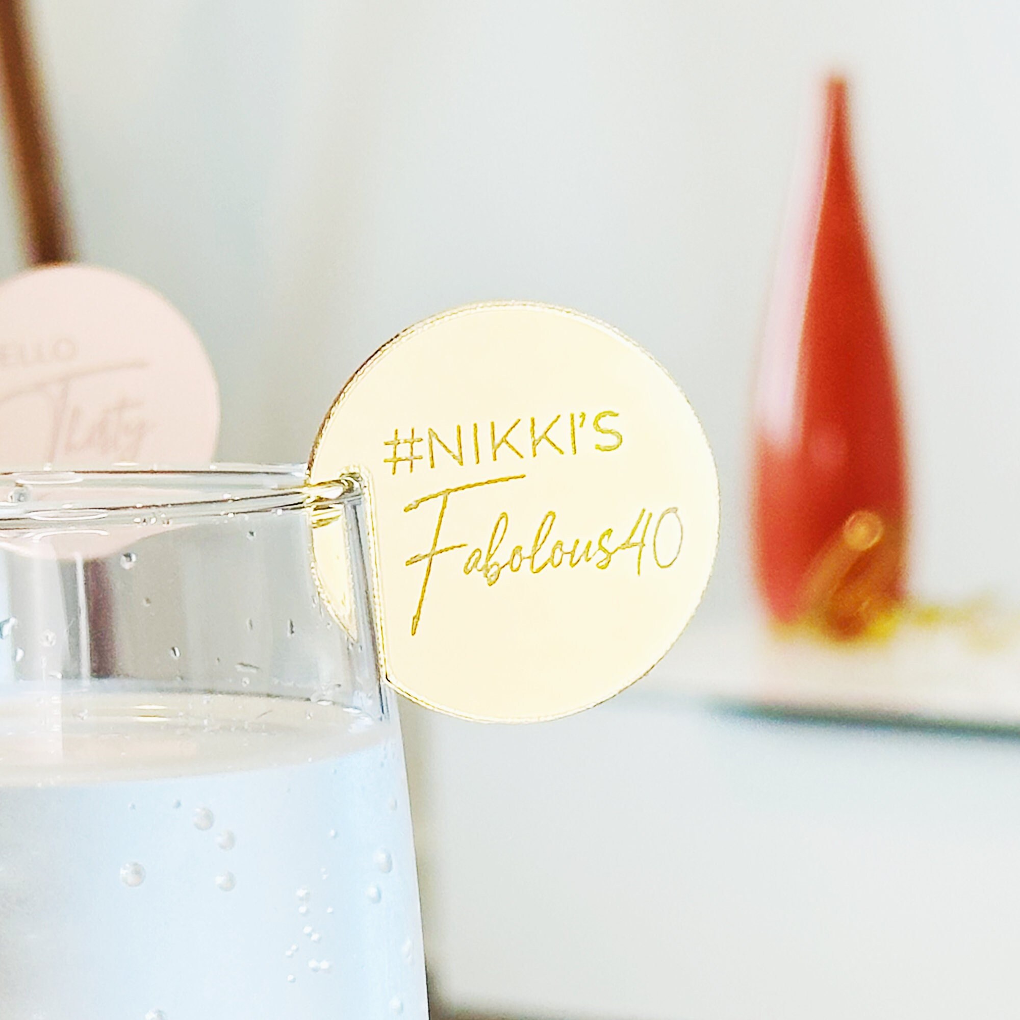 Personalized Drink Tags Acrylic Champagne Toppers Wine Charm Custom ...