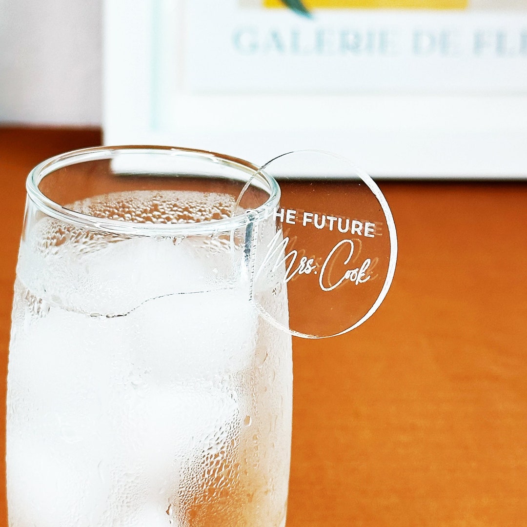 Personalized Drink Tags Acrylic Champagne Toppers Wine Charm Custom ...