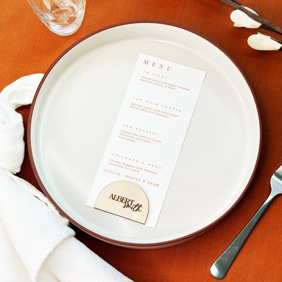 Modern Wedding Name Plate Setting Rustic Wedding Name Place Card ...