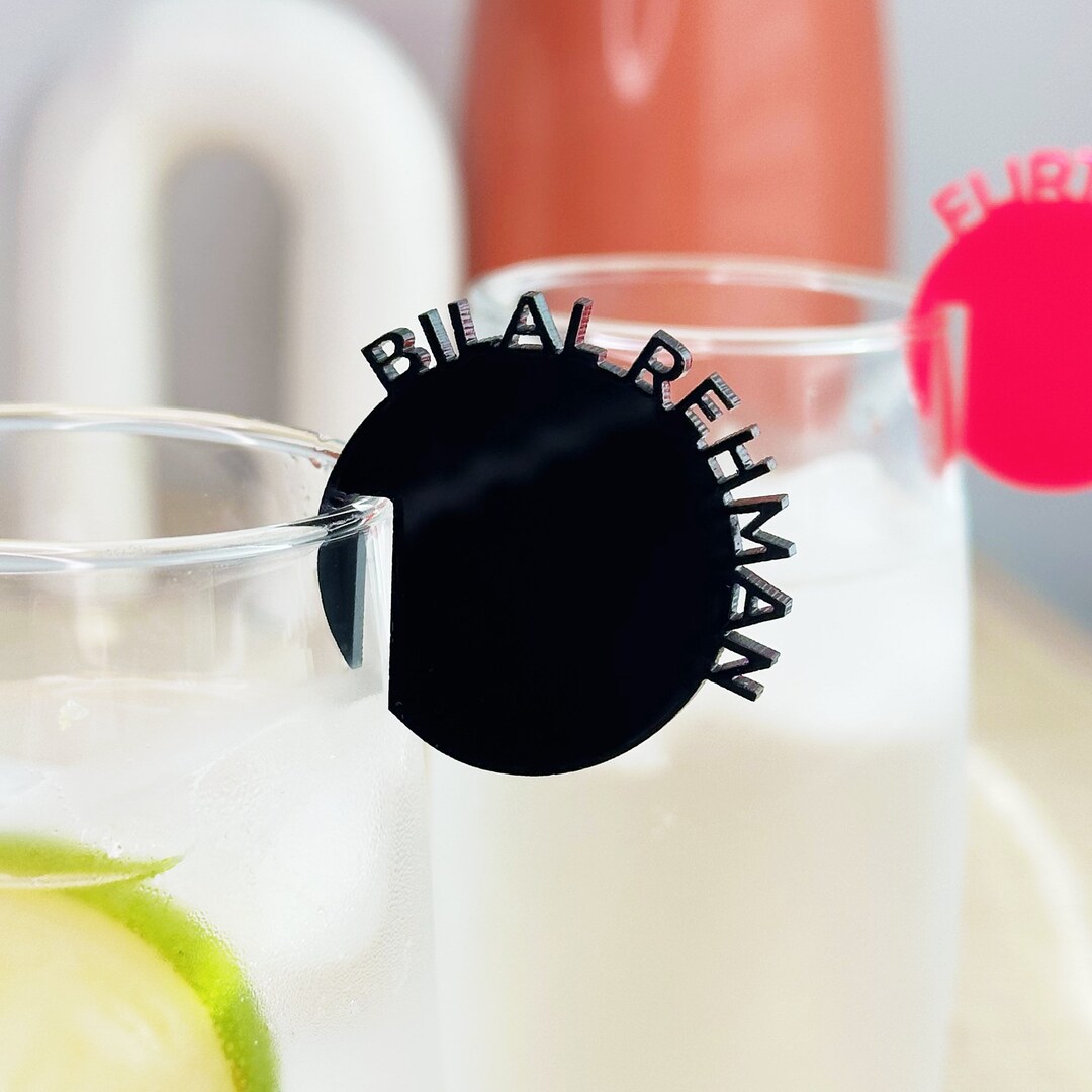 Personalized Drink Tags Acrylic Champagne Toppers Wine Charm Custom ...