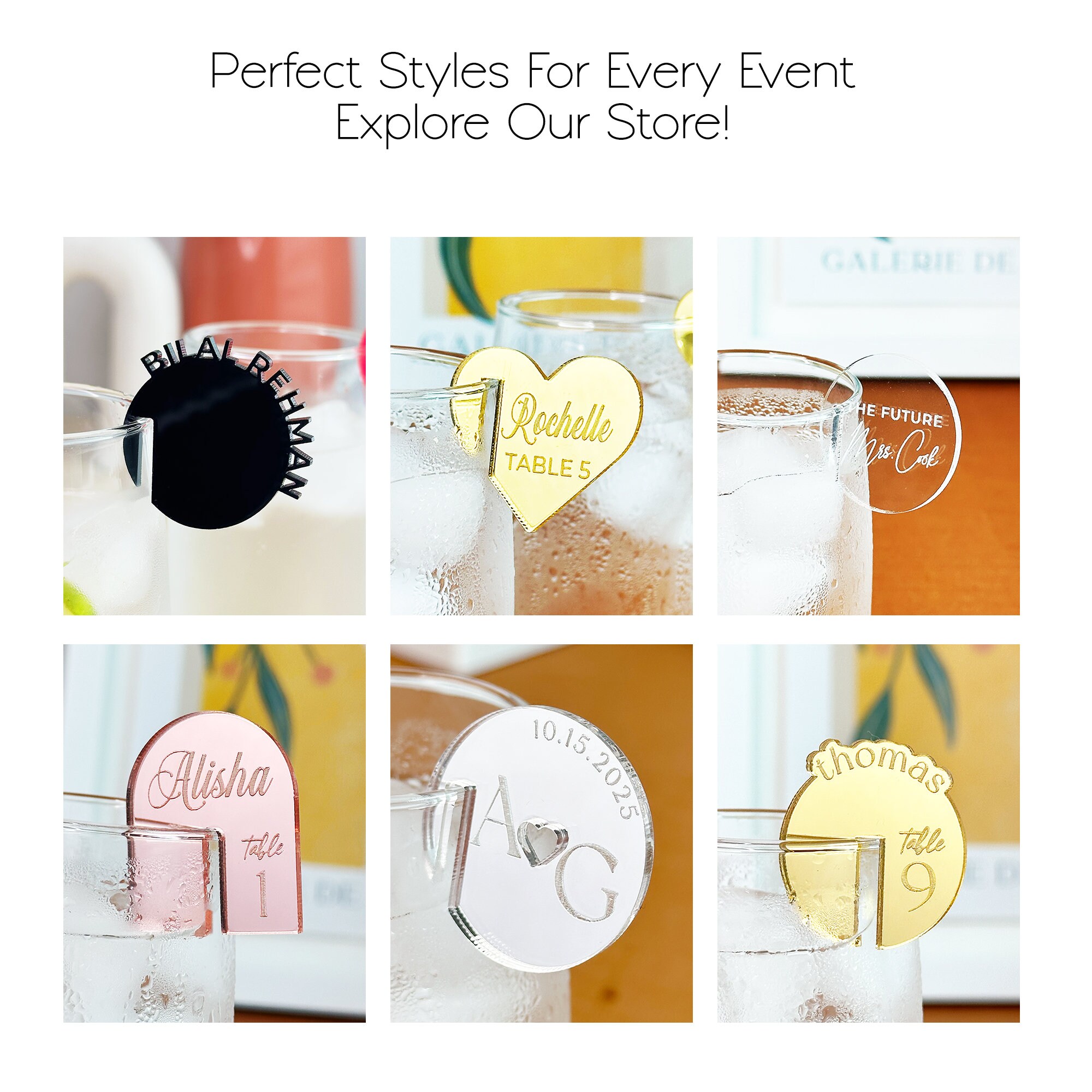 Personalized Drink Tags Acrylic Champagne Toppers Wine Charm Custom ...