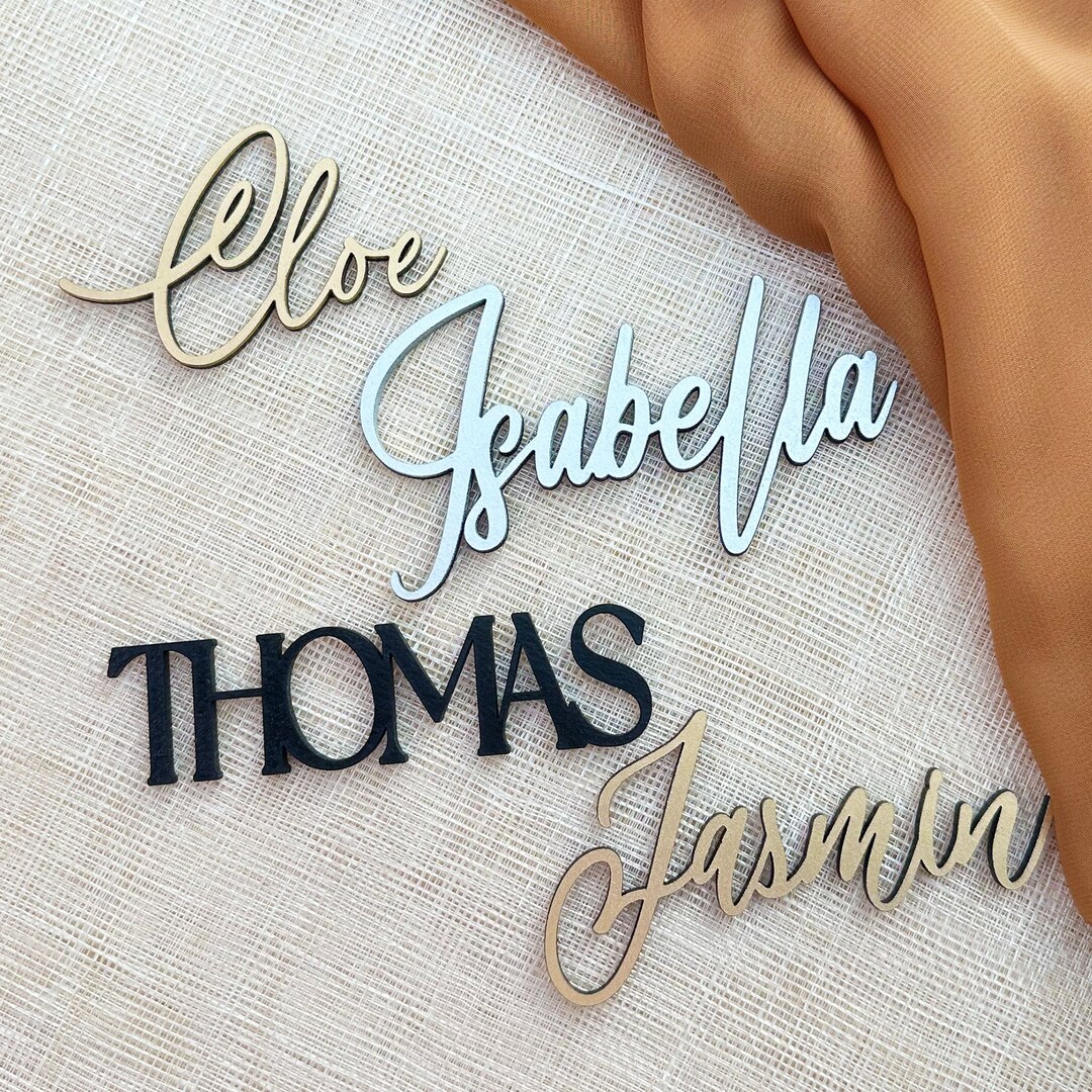 Luxury Wedding Custom Tags Name Plate Wooden Setting Wedding Name Place ...