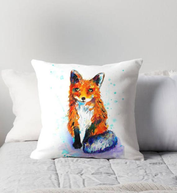Red fox pillow fox cushion foxy cushion cover fox pillow | Etsy