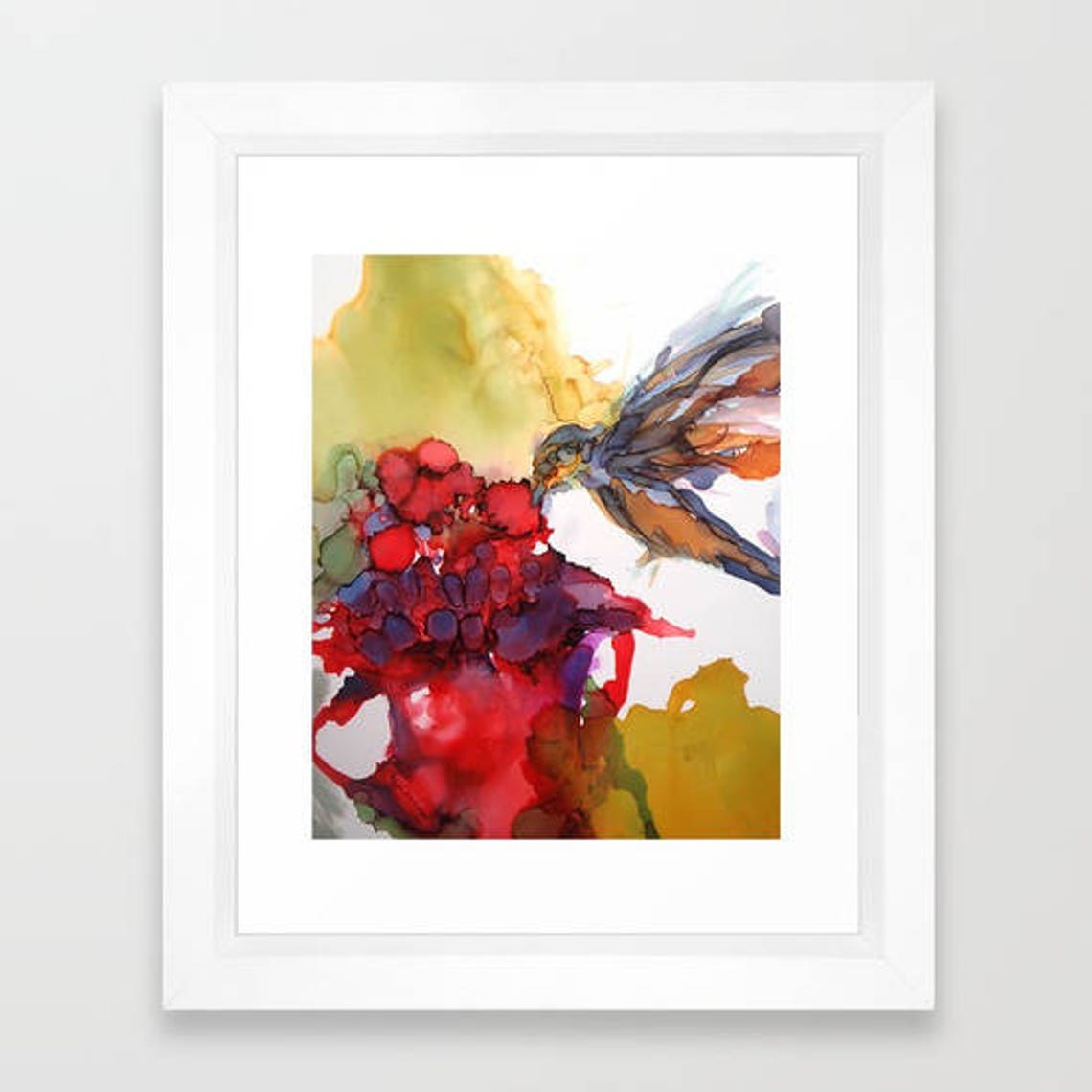 Red Bird Art Hummingbird Print Gifts for Mom Grenadine Red Gifts for ...