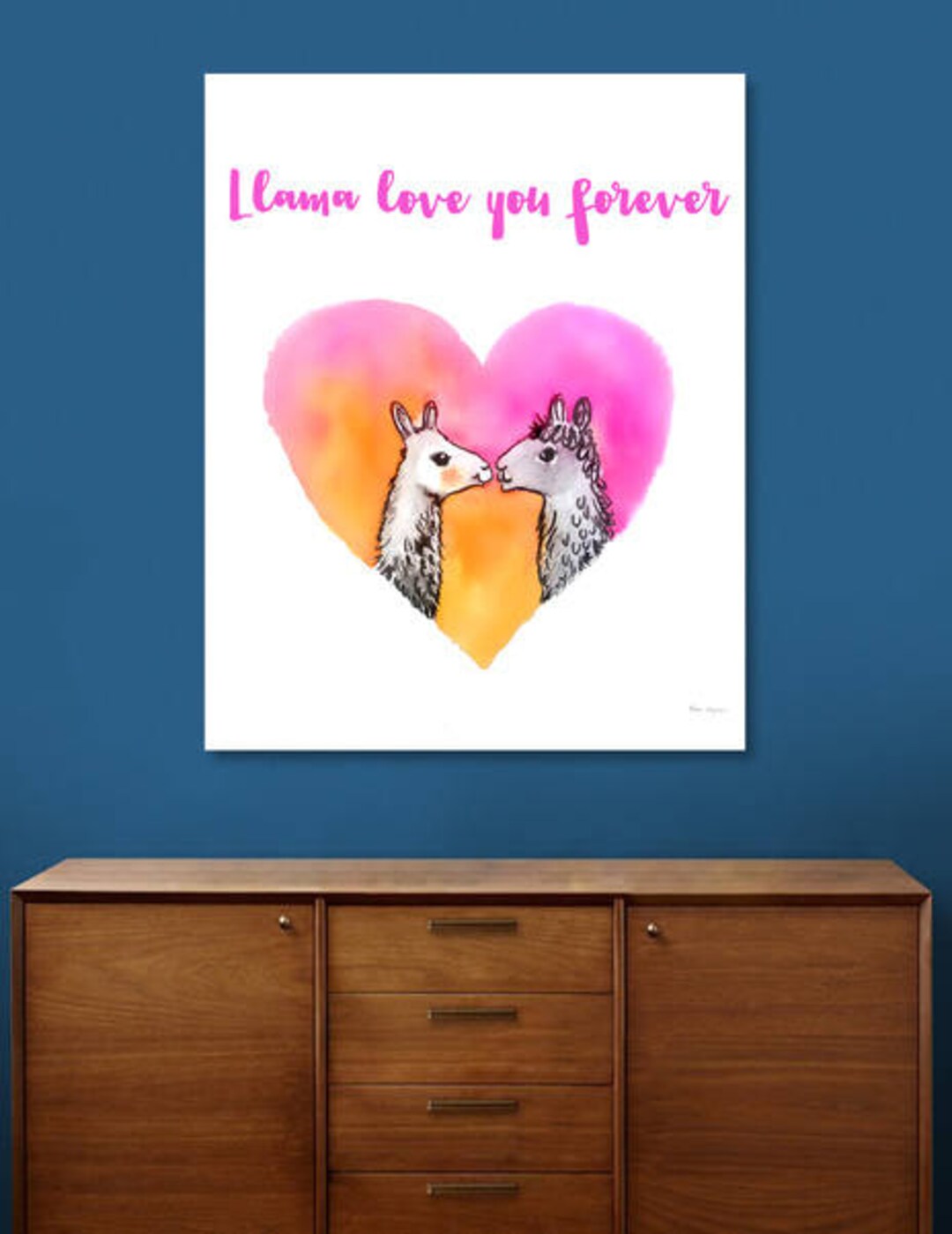 Llama Love You Forever Canvas Valentine's Day Gift Gift for Her Alpaca ...
