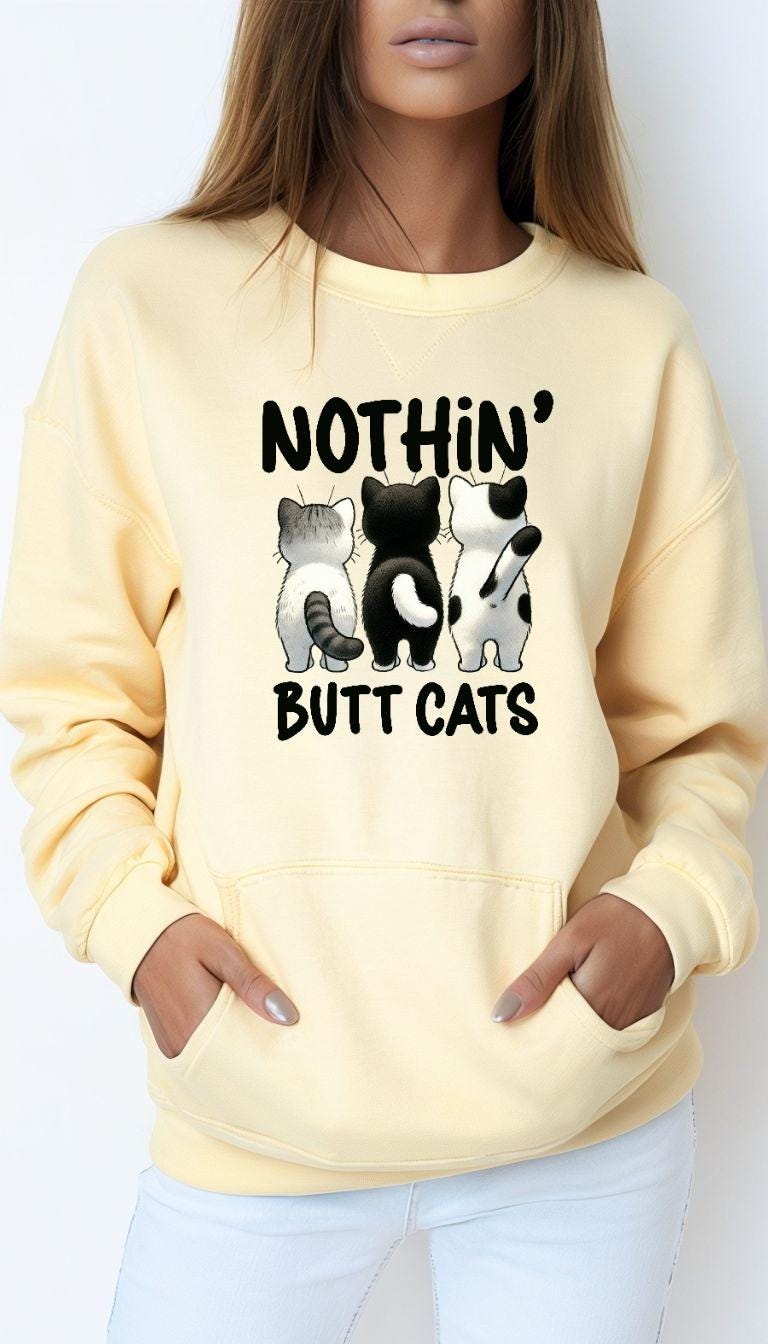 Nothin' Butt Cats PNG, Funny Cat Clipart, Cat Lover PNG, Cat Butt ...