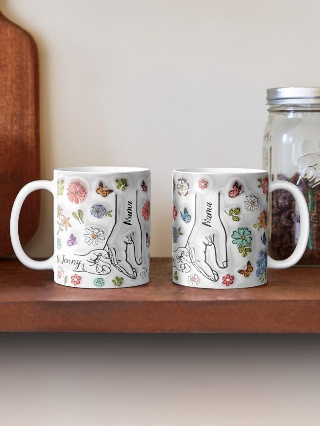 Personalized Holding Mom‘s Hand 3D Inflated Effect Mug, Hold My Hand ...