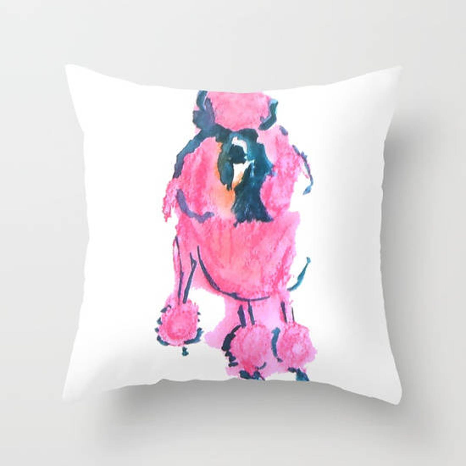 Pink Poodle Pillow Case Throw Pillow Case Decorative Pillow Home ...