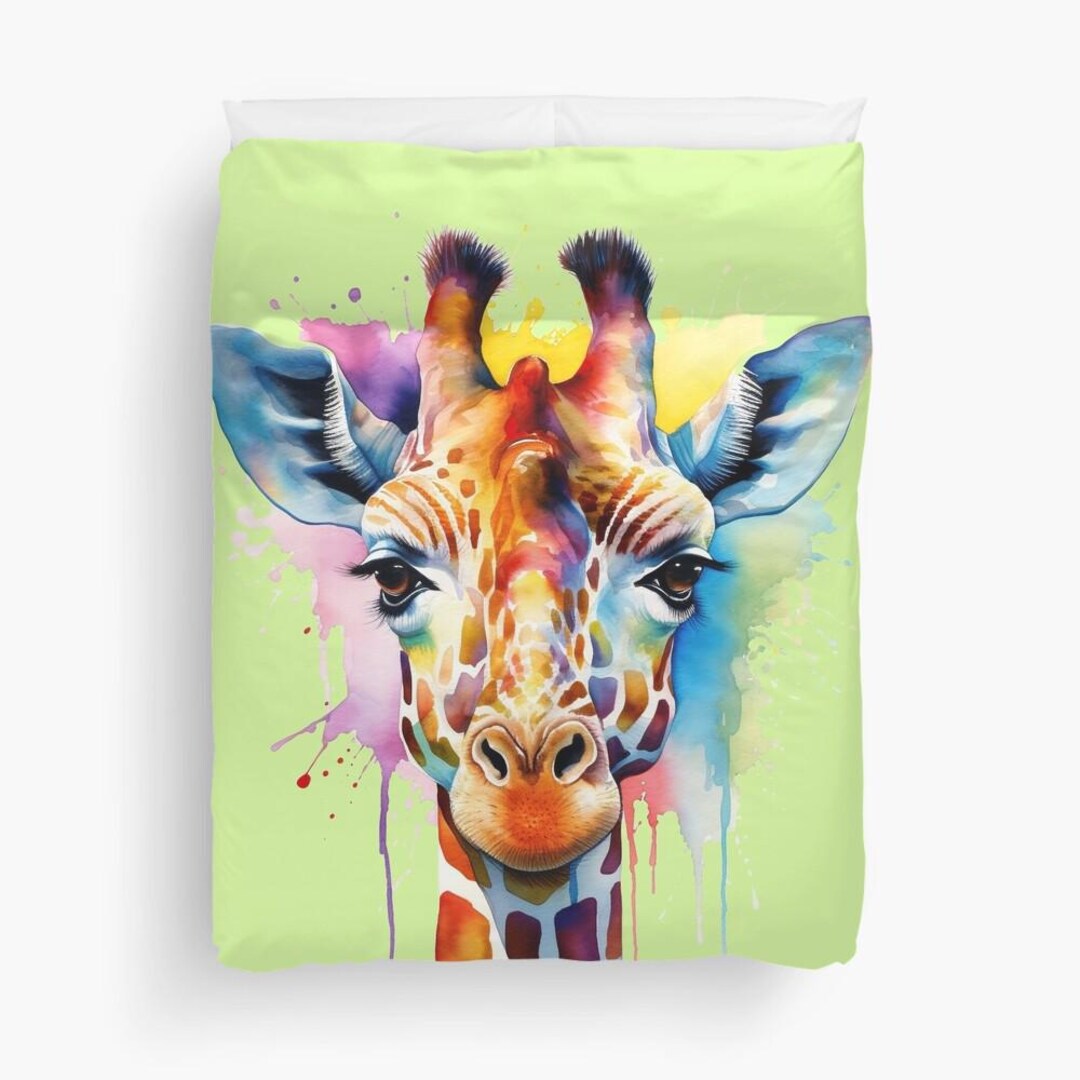 Giraffe Comforter Twin Full Queen King Giraffe Duvet Cover Giraffe Bed ...