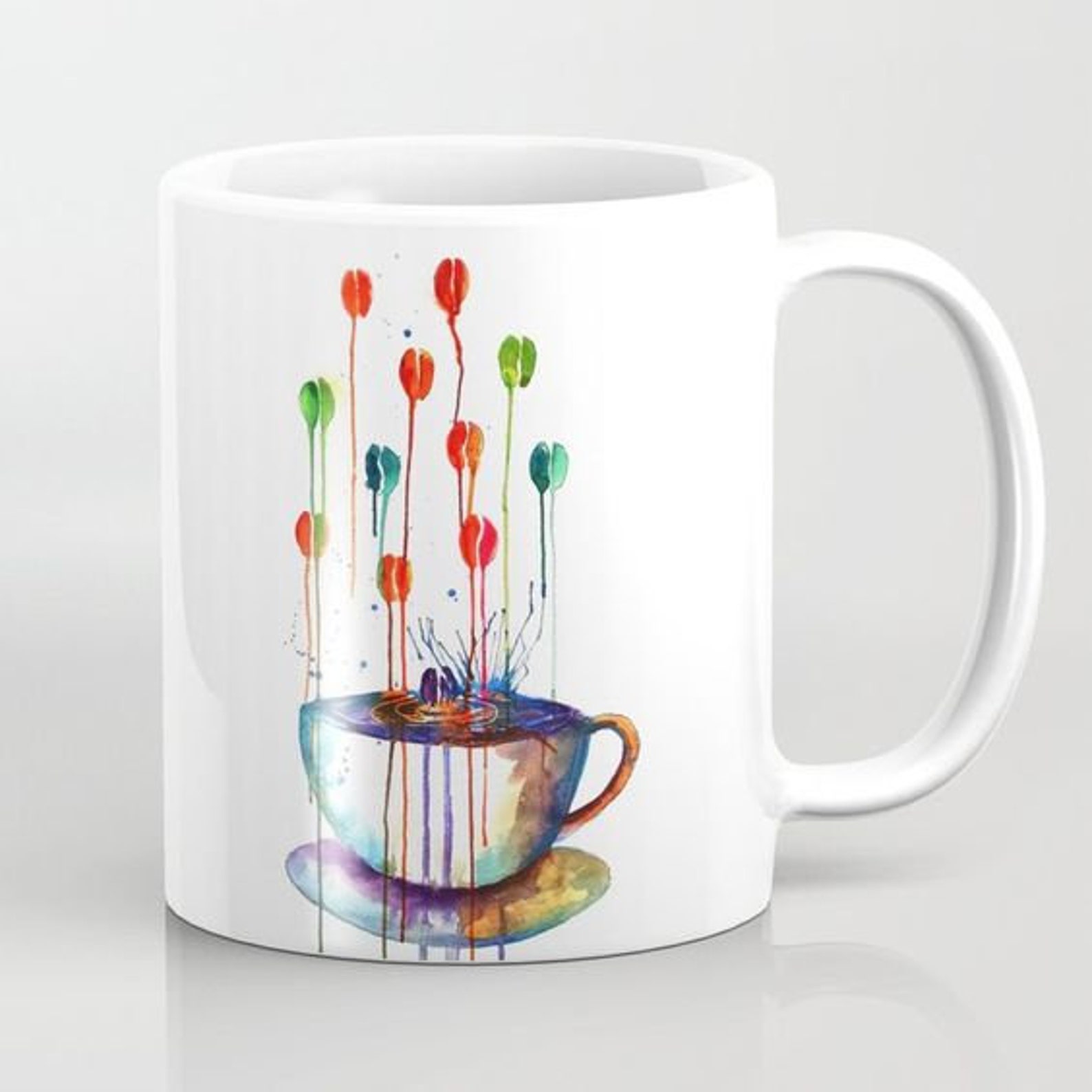 Art Coffee Mug Watercolor Coffee Mug Coffee Print Coffee Art Coffee ...