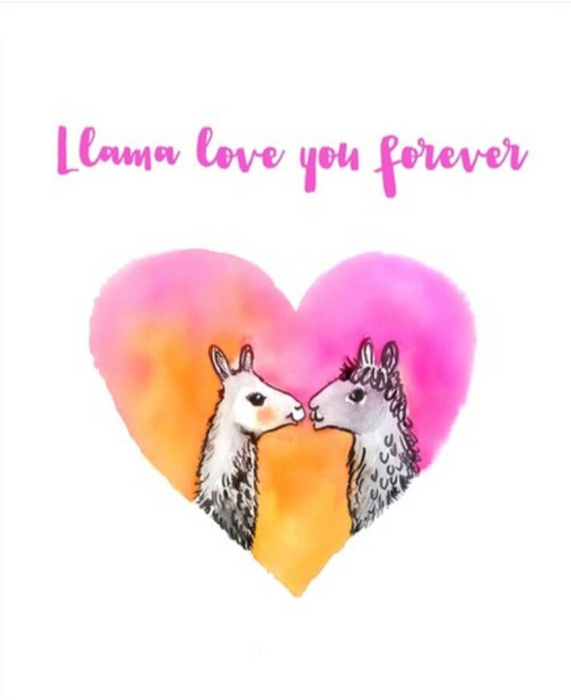 Llama Love You Forever Canvas Valentine's Day Gift Gift - Etsy