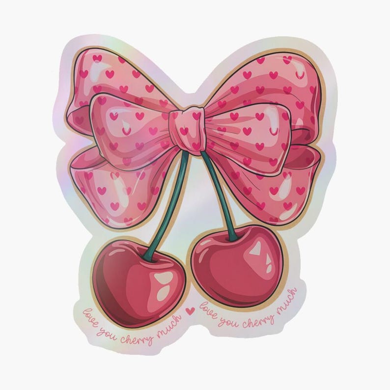 Love You CHERRY MUCH Sweet Vinyl Decal Sticker • Pun Funny Laptop Decal ...