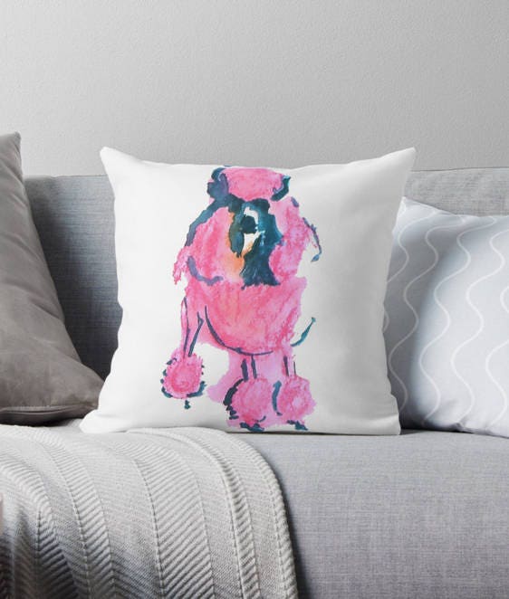 Pink Poodle Pillow Case Throw Pillow Case Decorative Pillow Home ...