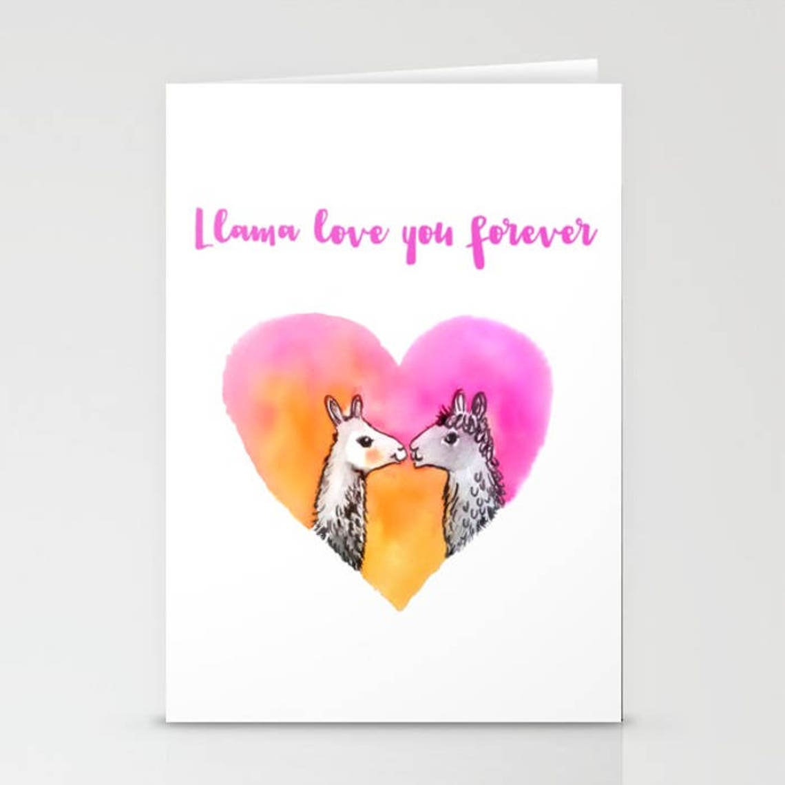 Llama Valentine's Day Card for Her Llama Love You Forever | Etsy