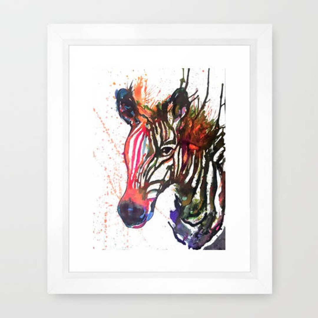 ZEBRA ART PRINT Watercolor Zebra Painting Anniversary Gift Zebra Decor ...