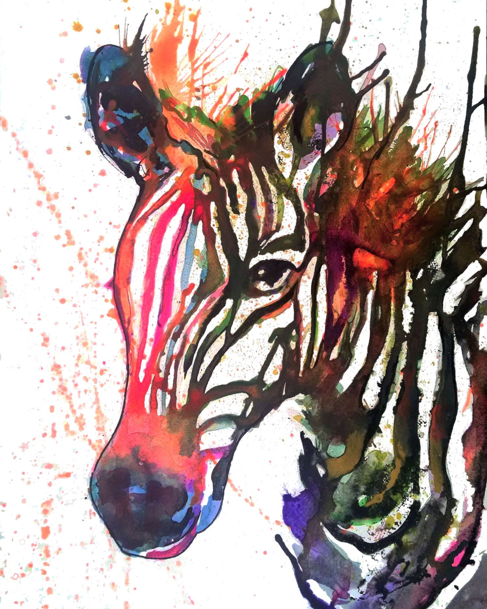 ZEBRA ART PRINT Watercolor Zebra Painting Anniversary Gift Zebra Decor ...