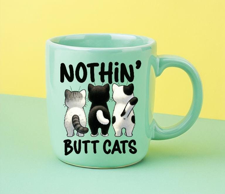 Nothin' Butt Cats PNG, Funny Cat Clipart, Cat Lover PNG, Cat Butt ...