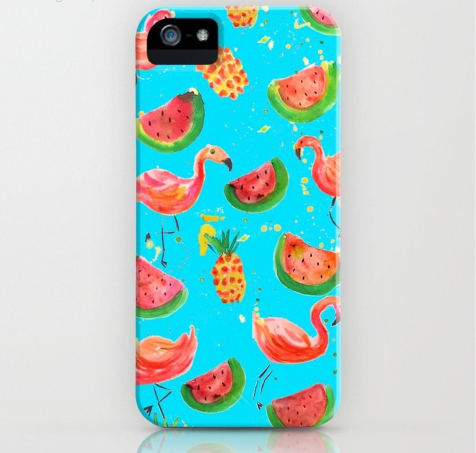 Watermelon Phone Case Iphone 5 Case Flamingo Print Preppy - Etsy