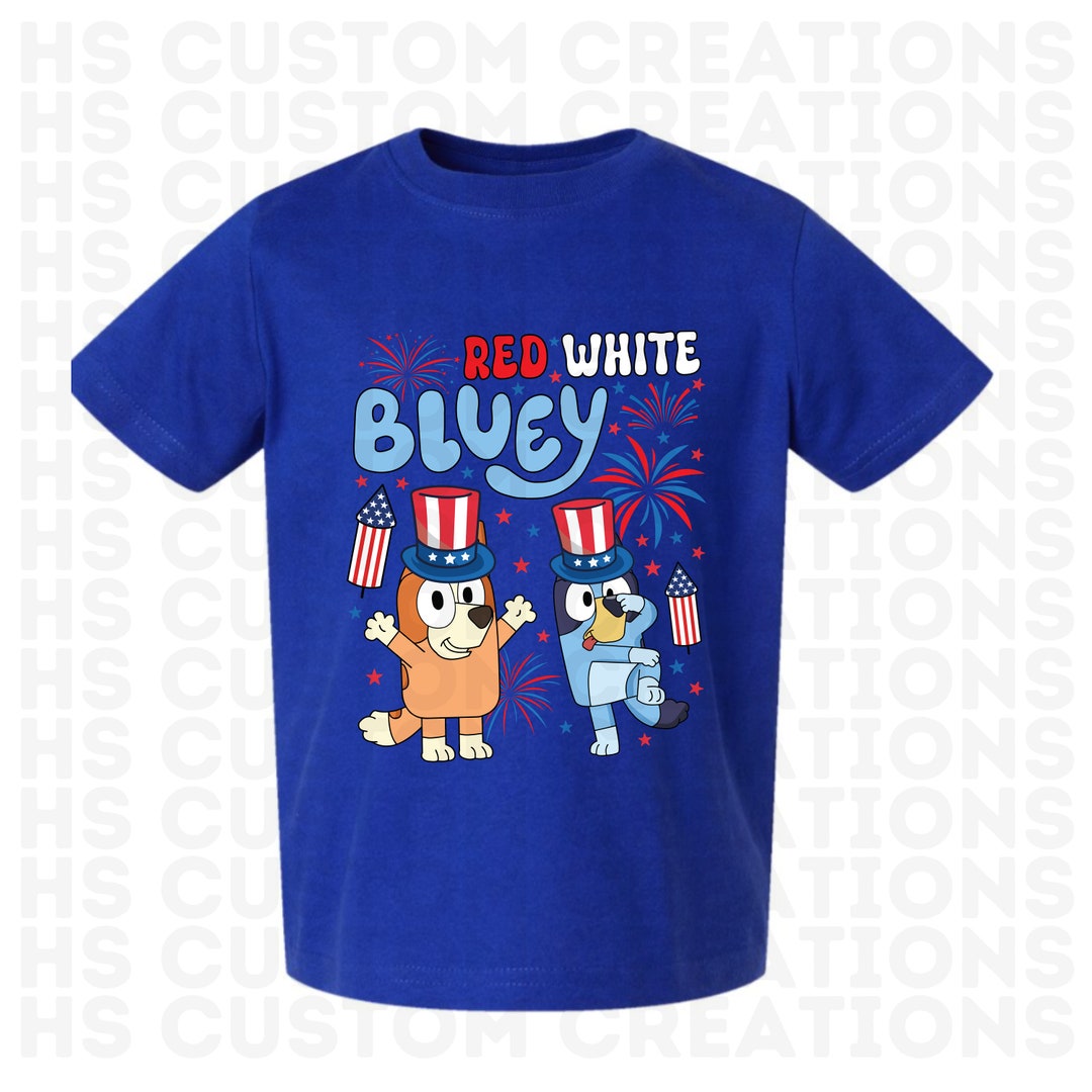 Bluey Red White Bluey Fourth of July Toddler and Youth - Etsy UK