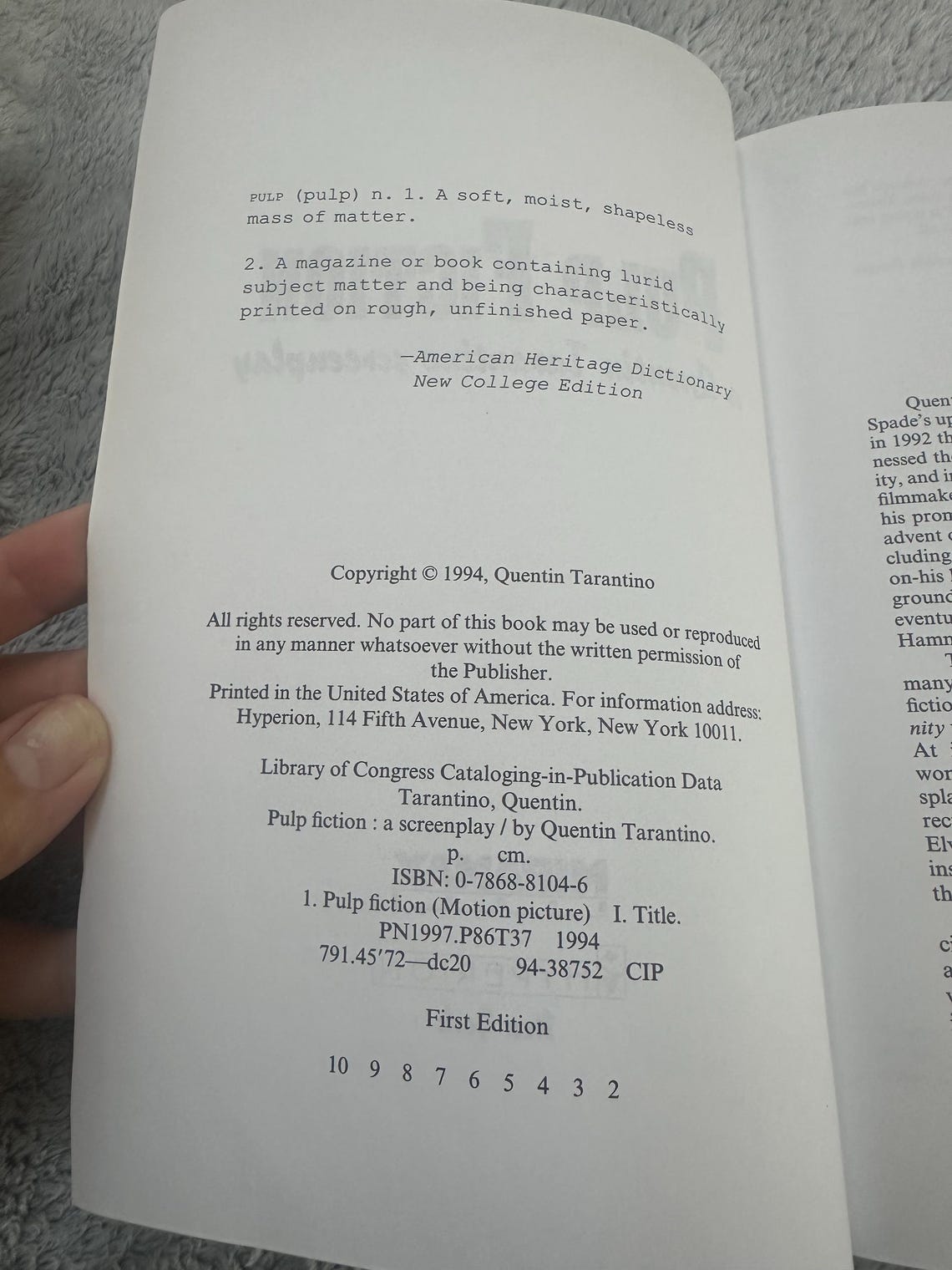 1994 First Edition Pulp Fiction Script - Etsy