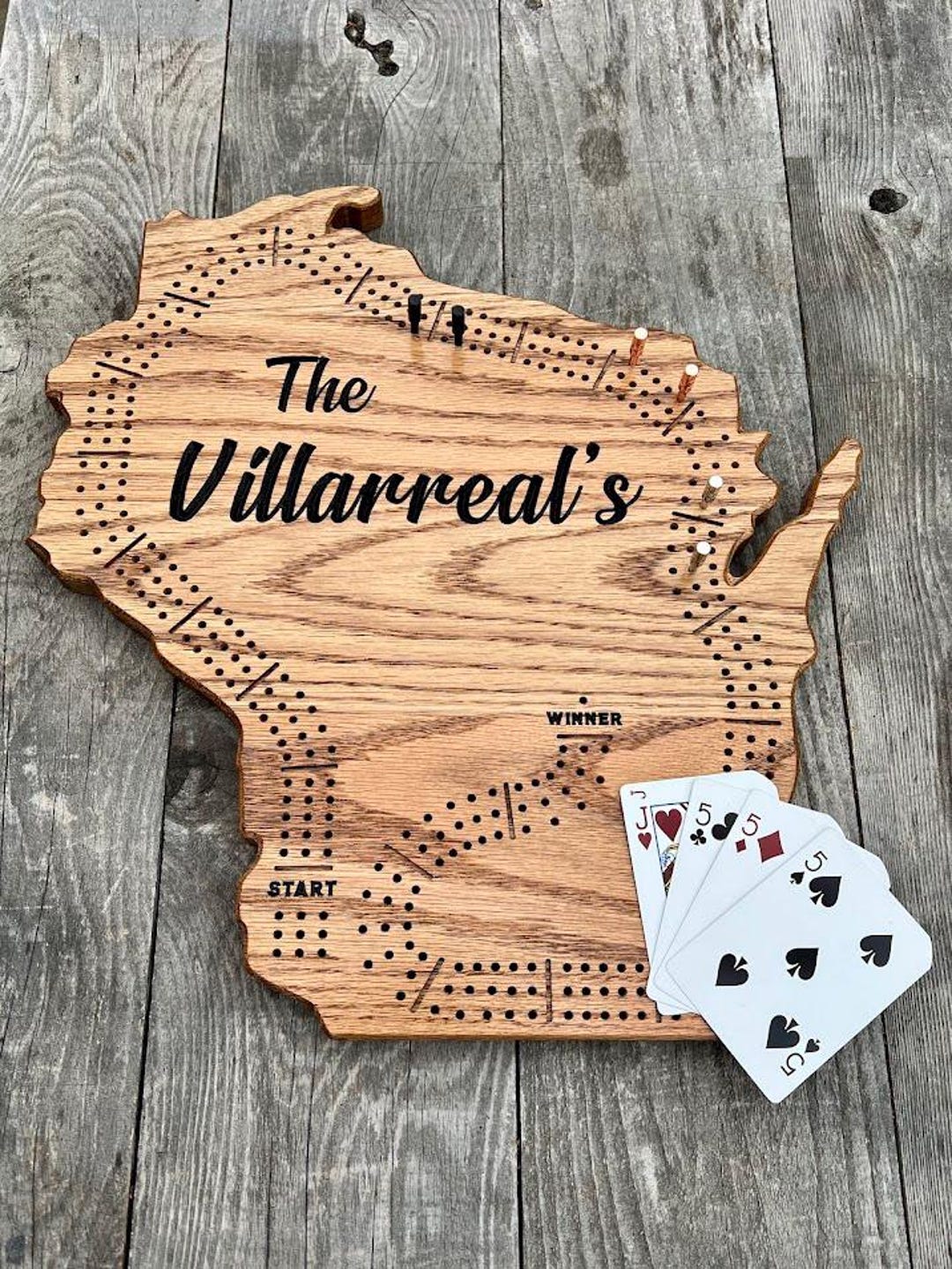 Wisconsin Cribbage Board | Cribbage Board | Game Night | Personalized ...