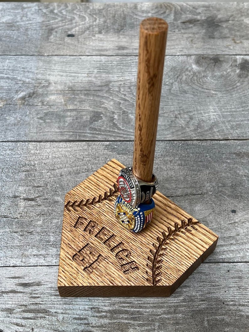 Personalize Baseball Ring Holder, Softball Ring Holder, Homeplate Ring Holder, Championship Ring ...