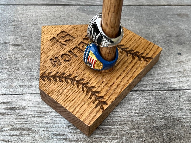 Handcrafted Oak Homeplate Ring Holder | Baseball & Softball Team Gift ...