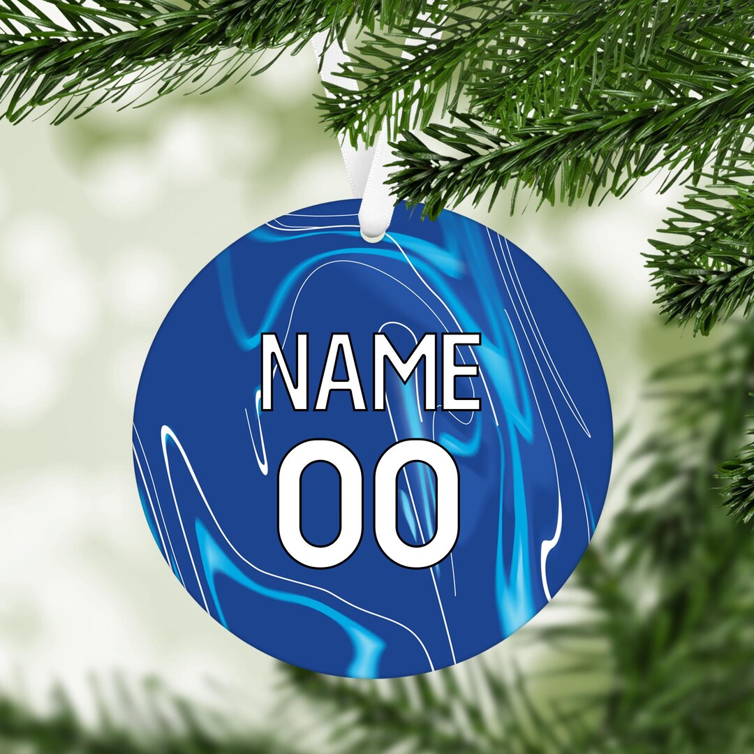 Personalised Chelsea 2024/25 Home Kit Style MDF Football Christmas Flat ...