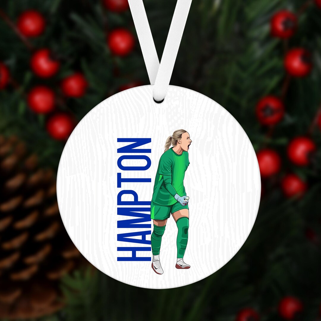 Hannah Hampton MDF Football Christmas Flat Bauble – Lionesses Fan Gift ...