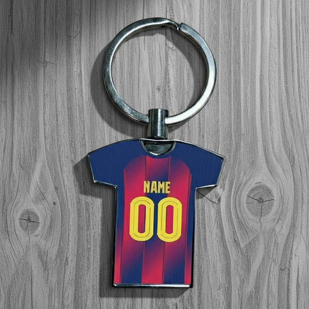Personalised Barcelona Football 2025/26 Home Kit Style Metal Shirt ...