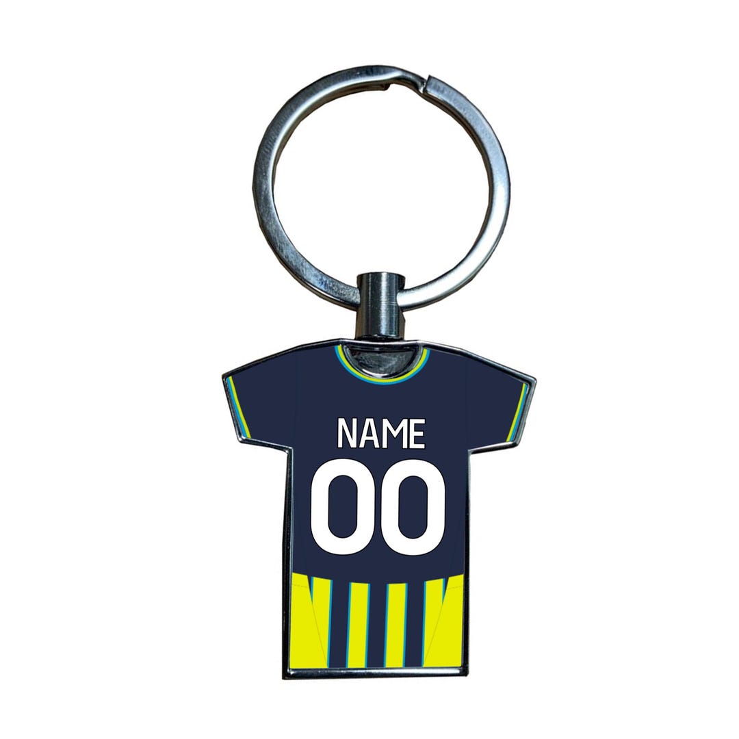 Personalised Man City Football Away Kit Style Metal Shirt Keyring – Fan ...