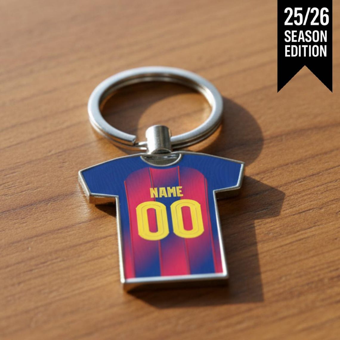 Personalised Barcelona Football 2025/26 Home Kit Style Metal Shirt ...