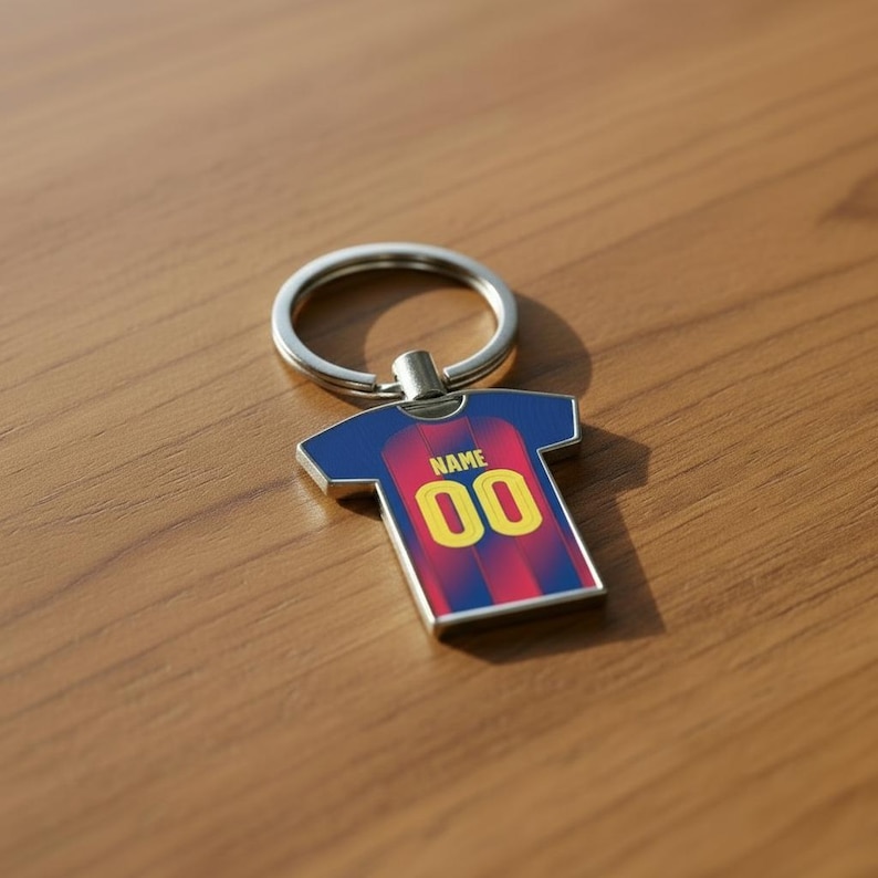 Personalised Barcelona Football 2025/26 Home Kit Style Metal Shirt ...