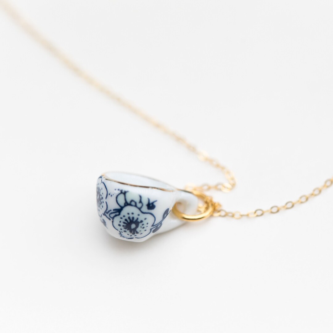Tiny Teacup Pendant Necklace 14K Gf - Etsy